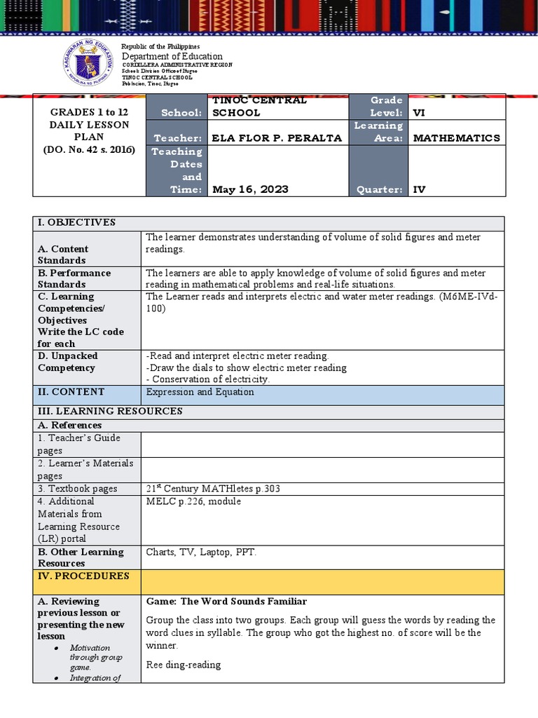 DLP For COT | PDF | Learning | Teachers