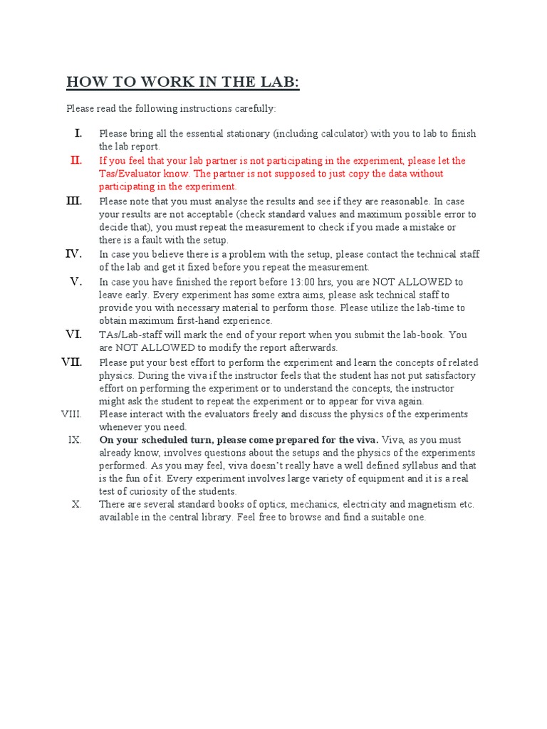 2301-PYP100 Lab Report Instructions For Students | PDF | Experiment ...