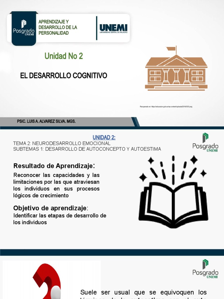 PresentaciónUnidad 2 TEMA 2 SUBTEMA 1 | PDF | Autoestima | Aprendizaje