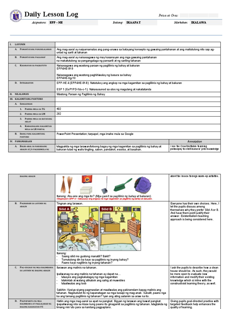 HE4 Paglilinis NG Tahanan | PDF