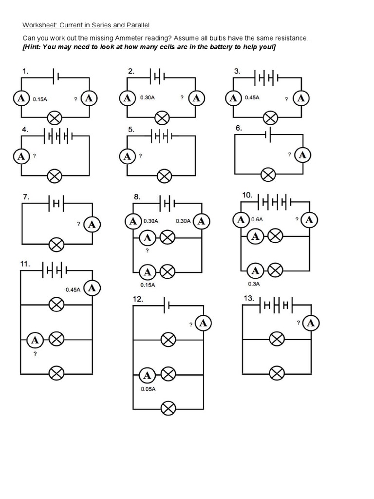Worksheet 2. Current in Circuits | PDF