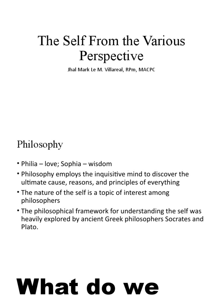 1 Philosophical Self | PDF | Soul | Id