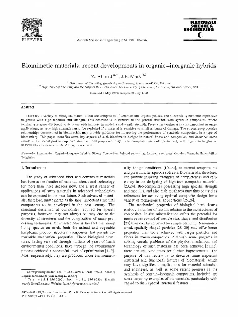 Biomimetic Advances in Composite Fibers | PDF | Composite Material ...