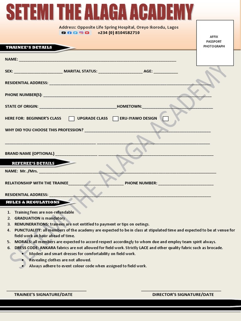 Trainee Enrollment Form | PDF