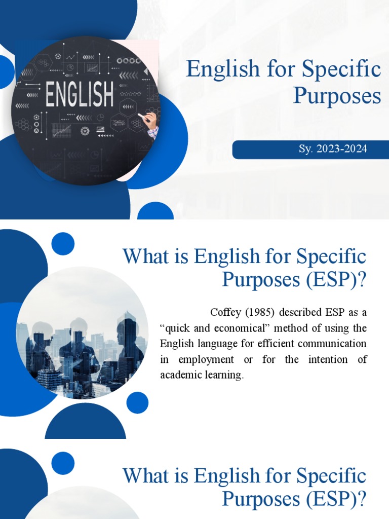 Overview of English for Specific Purposes | PDF | Learning | English As ...