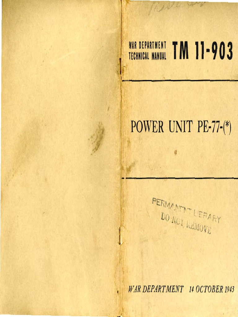 Technical Manual PE77 | PDF