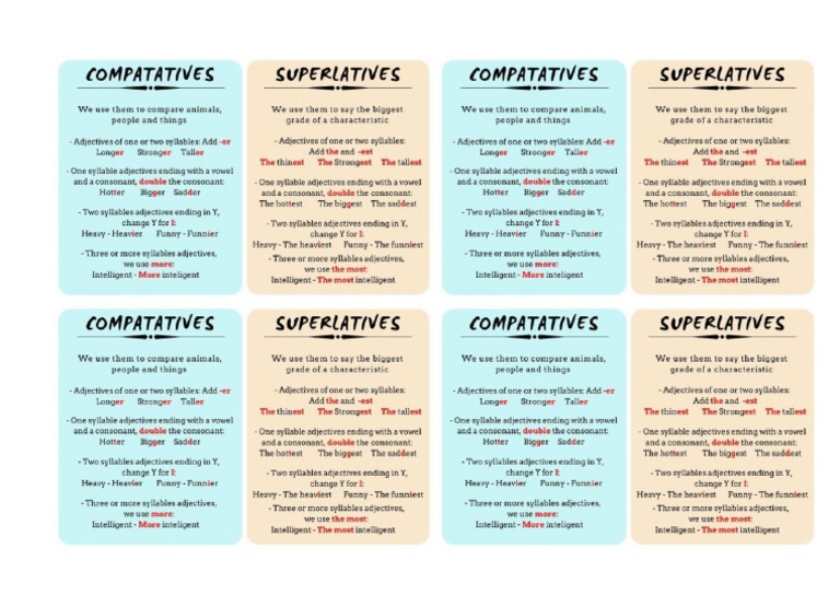 Comparatives and Superlatives Explained | PDF