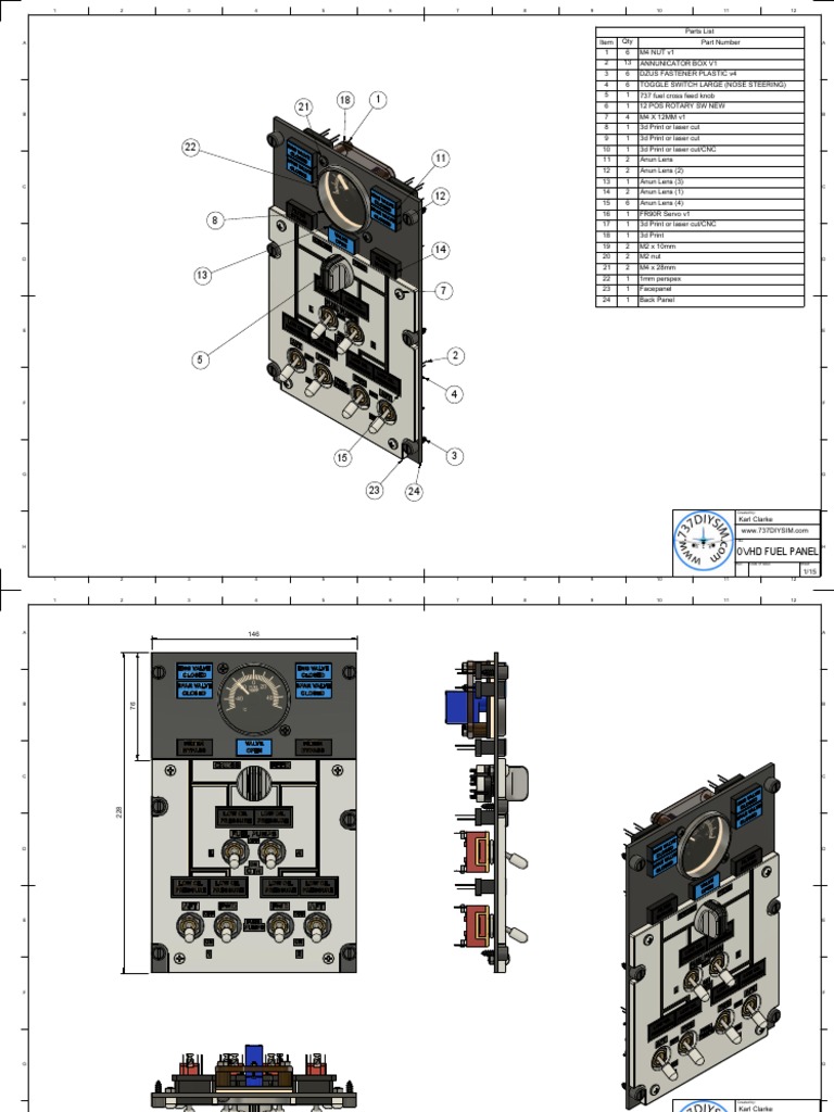 737 Ovhd Fuel Panel | PDF | Tools | Manufactured Goods