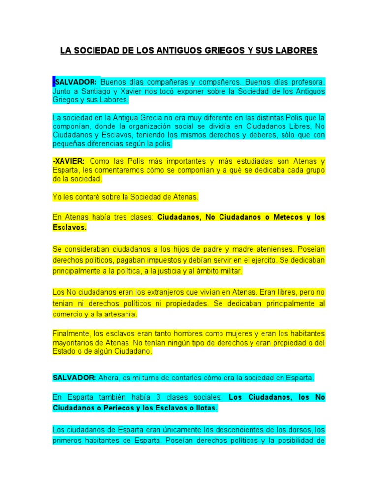 Sociedad y Clases en la Antigua Grecia | PDF | Esparta | Antigua Grecia