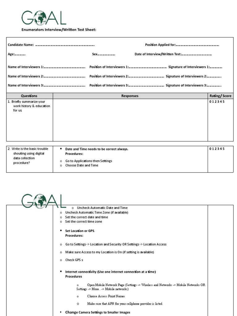 Enumerator Interview Guide | PDF | Mobile App | Qr Code