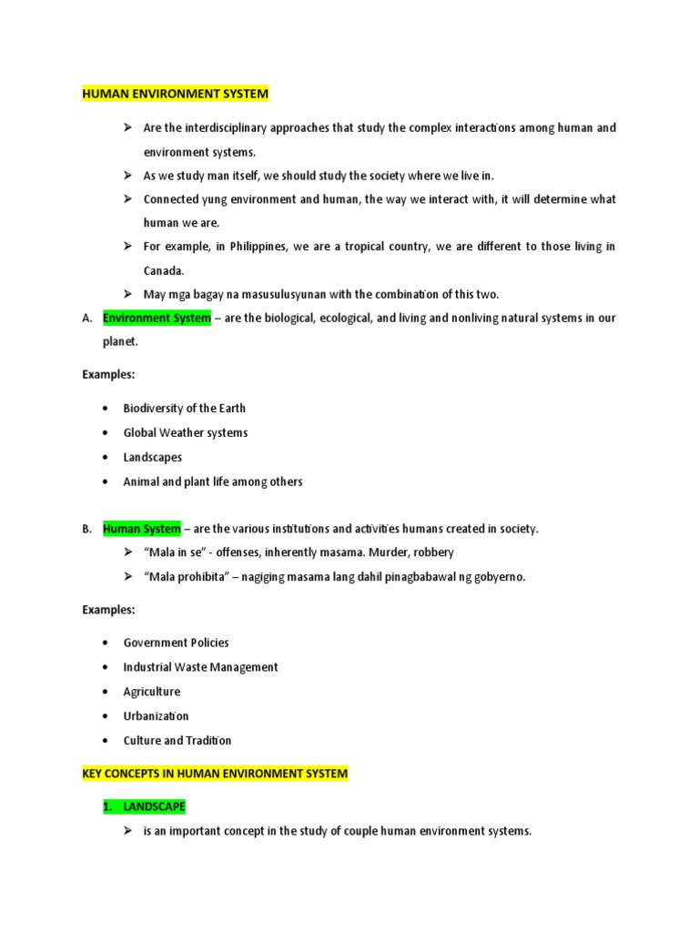 Human Environment System | PDF | Natural Environment | Landscape