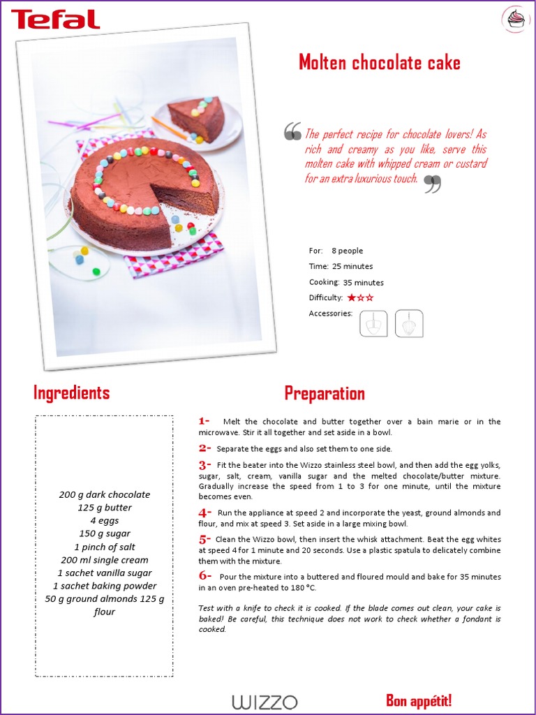 Molten Chocolate Cake Pdf Cakes Cooking