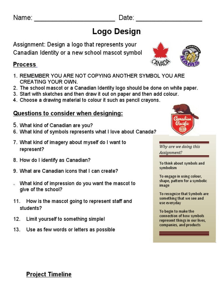 Canadian Identity Logo Design With Rubric - Done by Me | PDF | Human ...