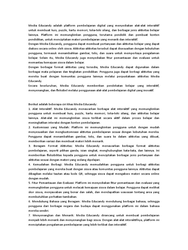 Media Pembelajaran Interaktif Educandy | PDF