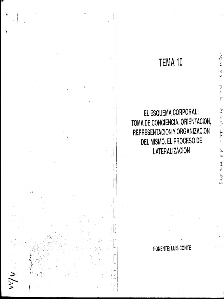 Cap 10 - El Esquema Corporal, Toma de Conciencia, Orientación ...