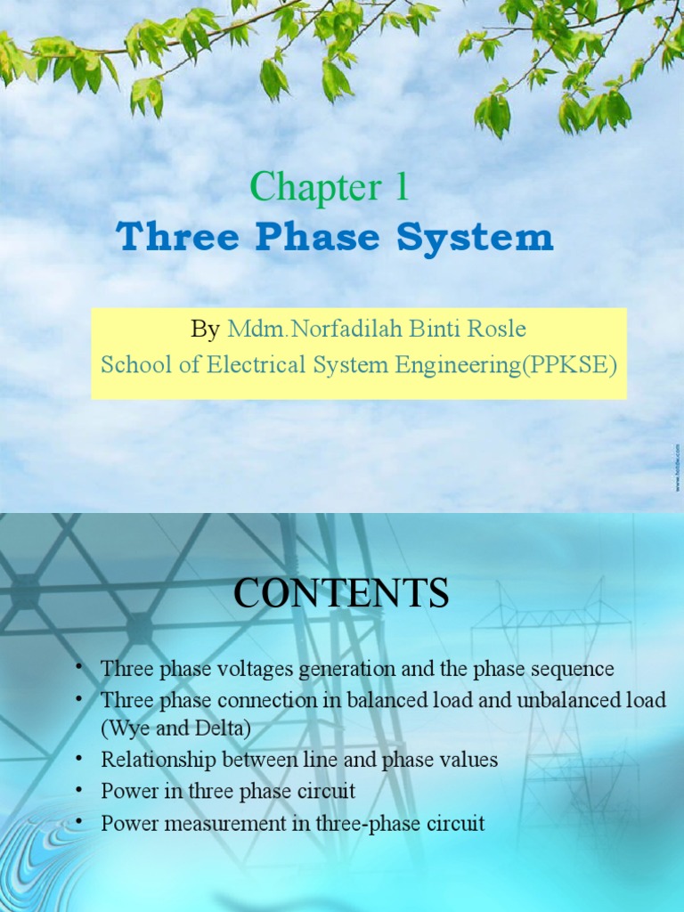 Three-Phase System Fundamentals | PDF | Electrical Engineering ...