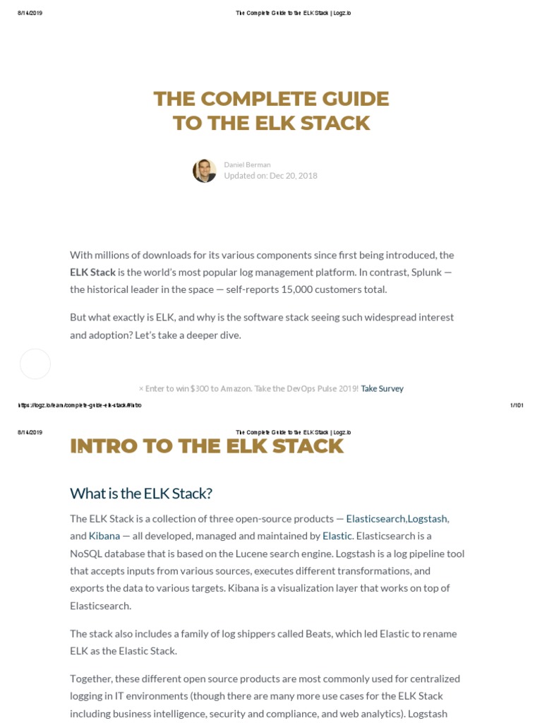 The Complete Guide To The ELK Stack - Logz - Io | PDF | Cloud Computing | Database Index
