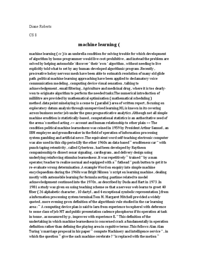 1 Machine Learning ( | PDF | Machine Learning | Artificial Intelligence 1 Machine Learning ( | PDF | Machine Learning | Artificial Intelligence