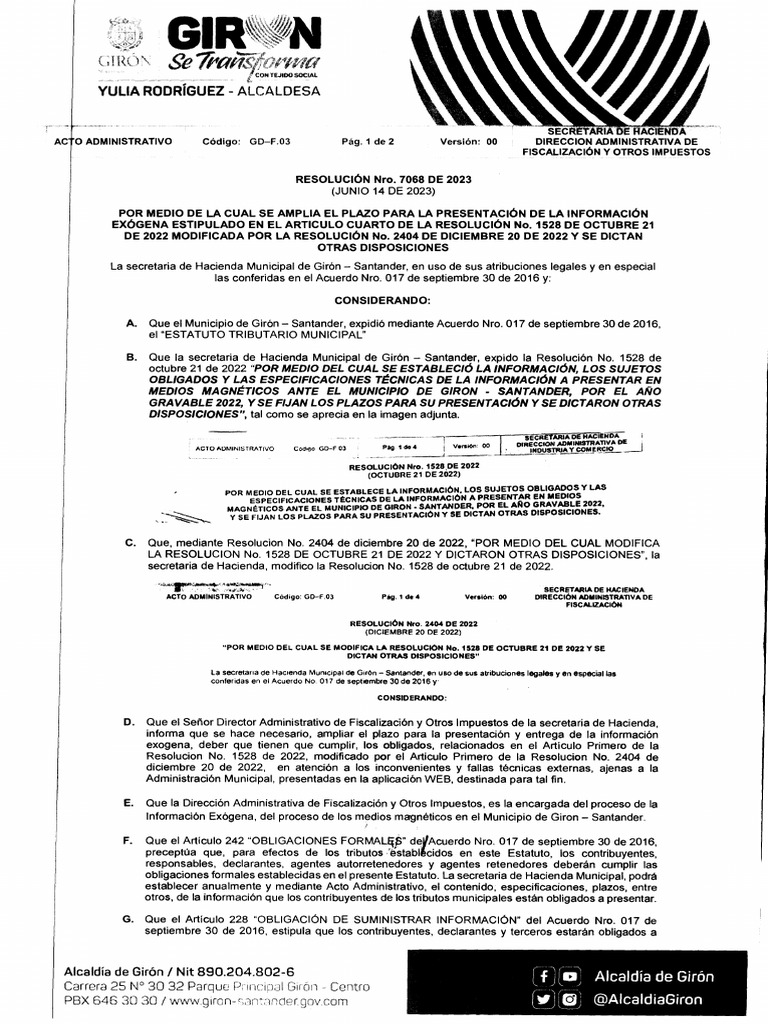 Resolucion 7068 2023 | PDF | Ley Pública