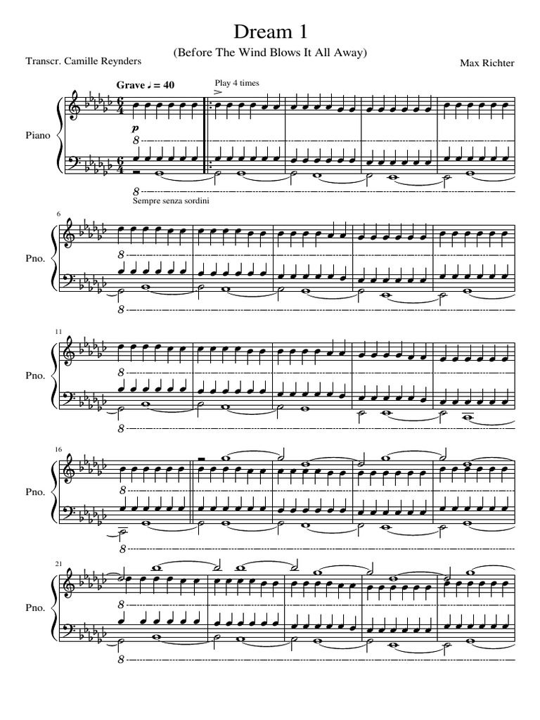 Dream 1 - Max Richter - Sleep | PDF