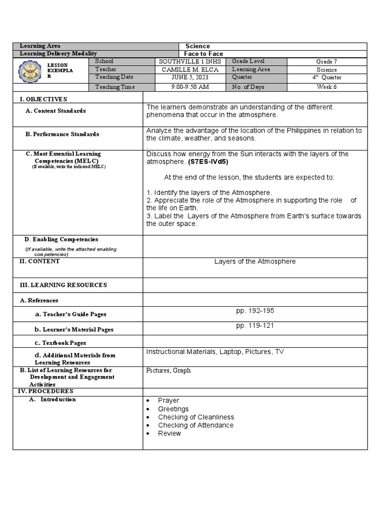 Layers of The Atmosphere-Le | PDF | Atmosphere Of Earth | Stratosphere