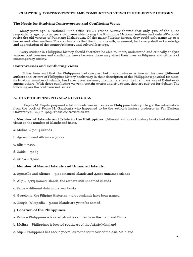 Chapter 3 Controversies and Conflicting Views in Philippine History ... Chapter 3 Controversies and Conflicting Views in Philippine History ...