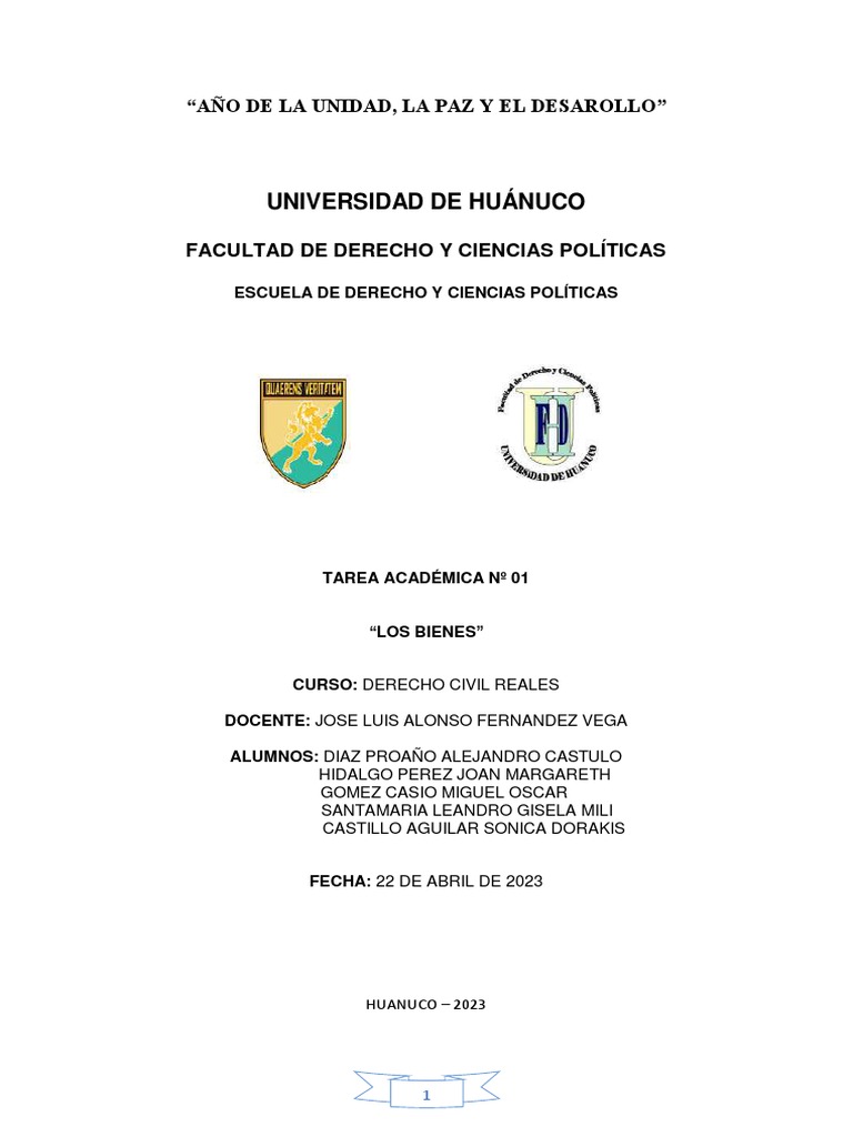 Tarea Academica #01 - Los Bienes - Derecho Civil Reales | PDF | Bienes ... Tarea Academica #01 - Los Bienes - Derecho Civil Reales | PDF | Bienes ...
