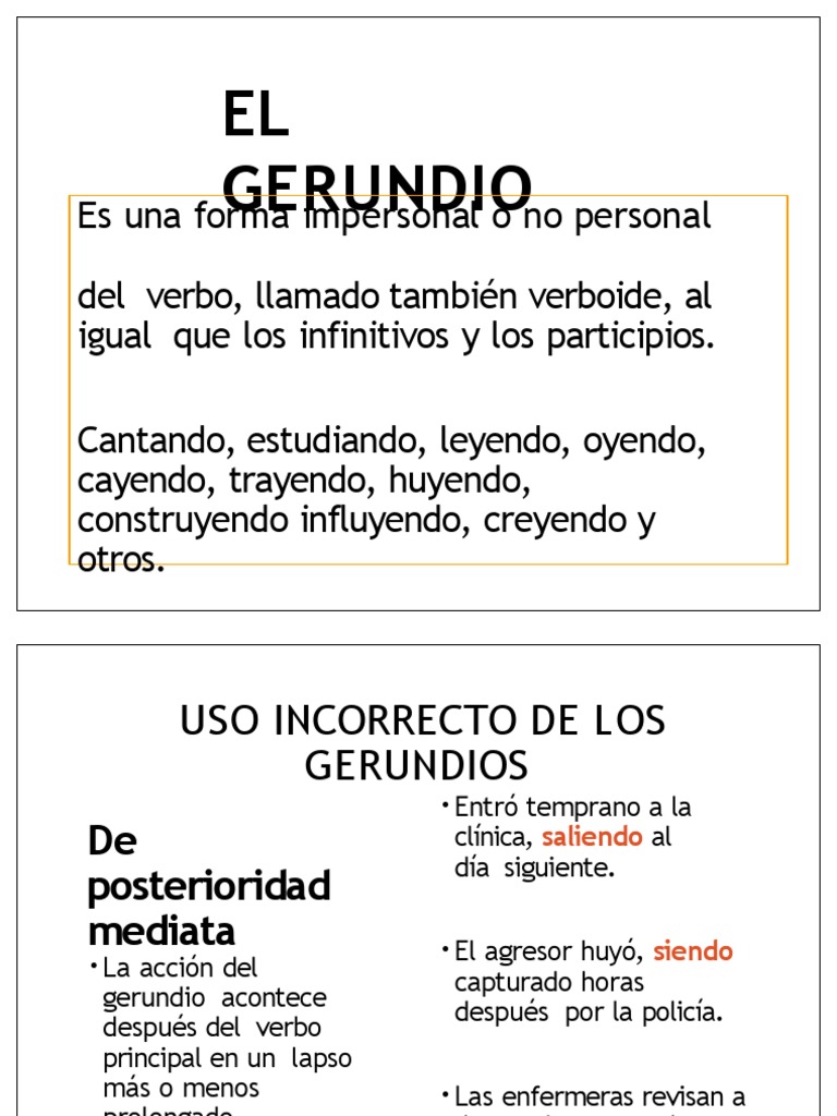 El Gerundio | PDF | Verbo | Unidades Semánticas