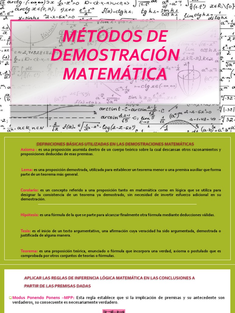 Métodos y Reglas de Demostración Matemática | PDF | Teorema ...