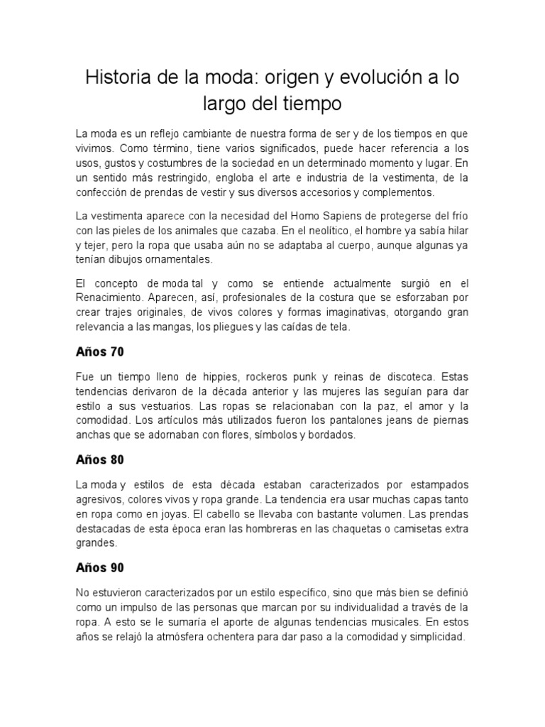 Historia de La Moda | PDF | Ropa | Moda