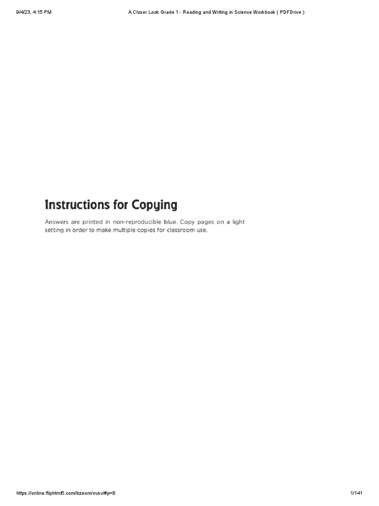 A Closer Look: Grade 1 Science Workbook | PDF | Language Arts & Discipline