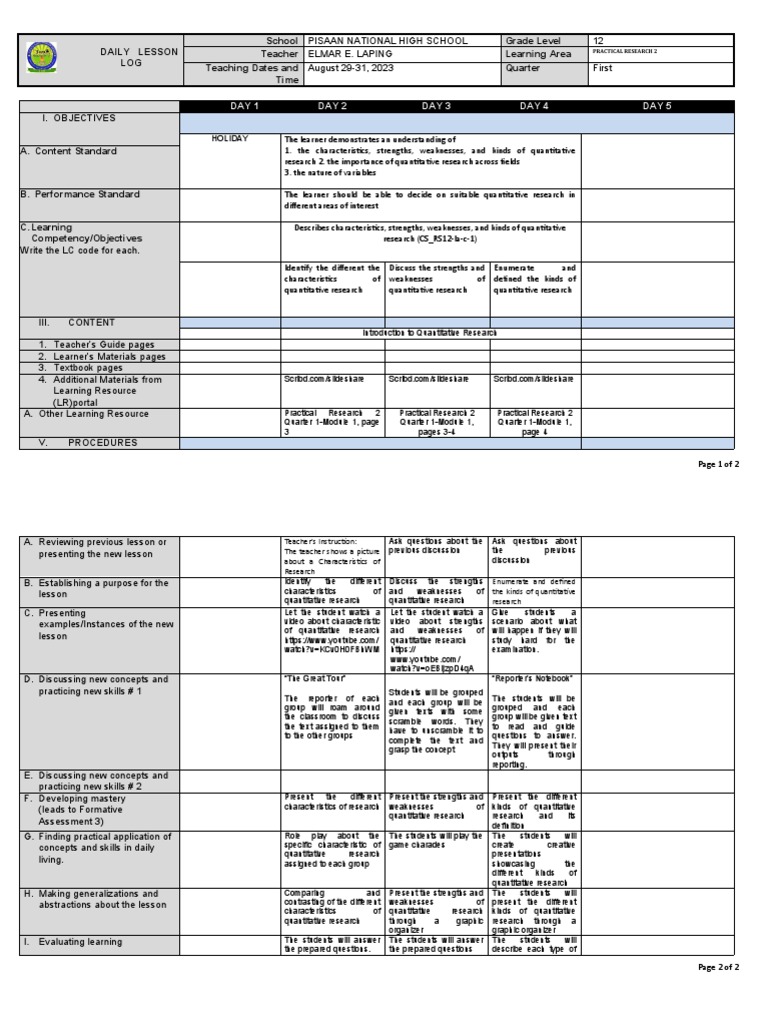 Prac Res 2 DLL Week 1 | PDF | Learning | Intelligence
