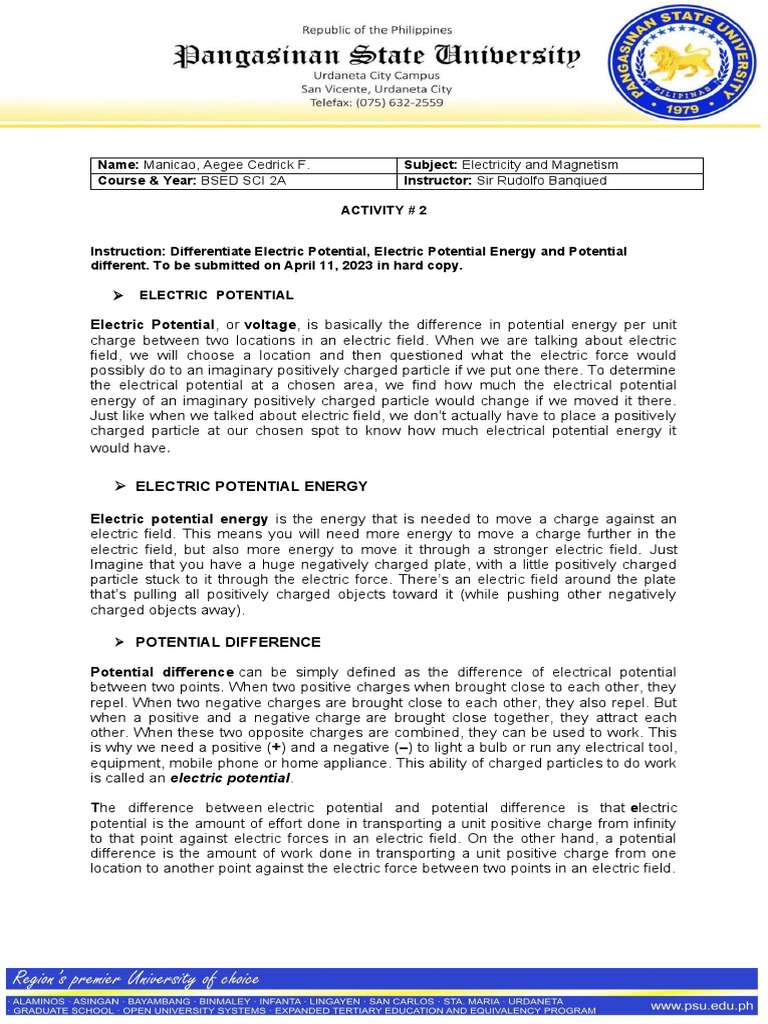 Activity 2 | PDF | Electric Charge | Electricity