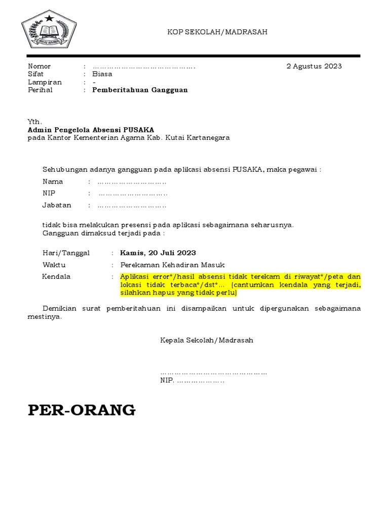 KET - ABSENSI - ERROR - PUSAKA Master | PDF