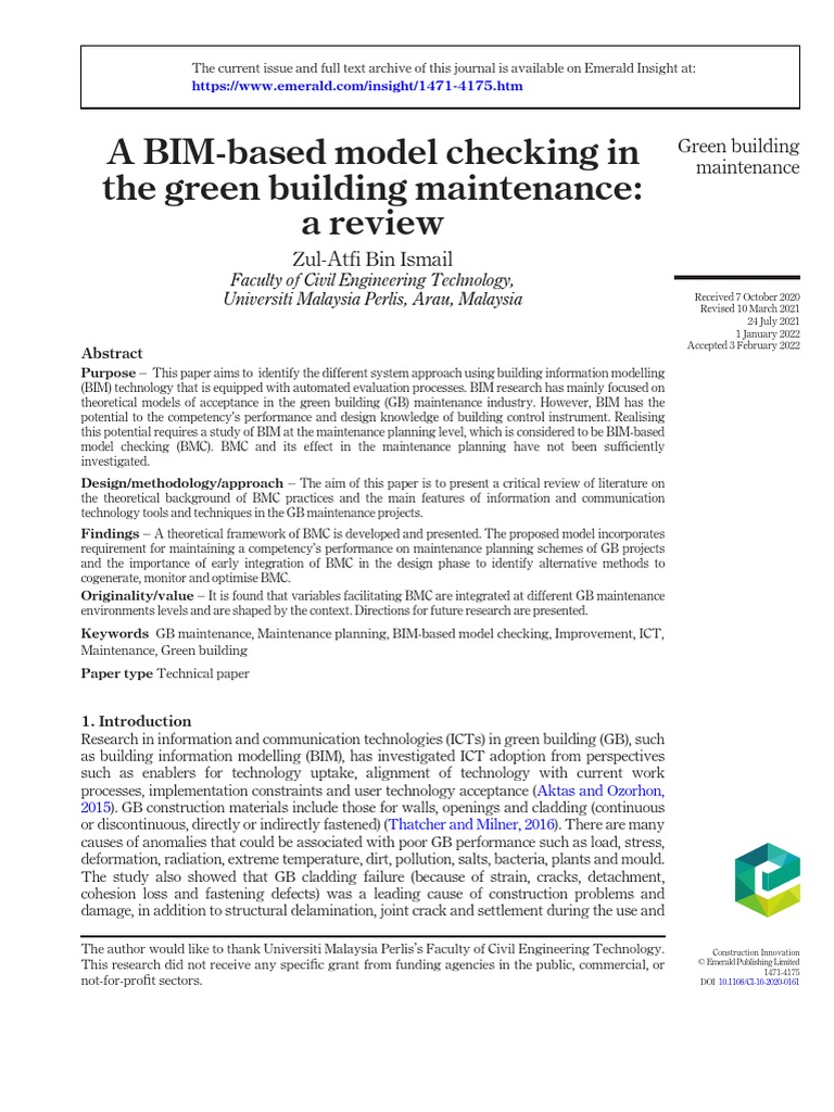 A BIM-based Model Checking in | Download Free PDF | Building Information Modeling | Green Building