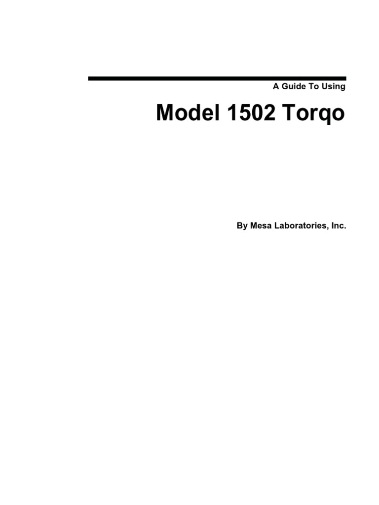 Torqo 1502 Operators Manual | PDF | Calibration | Printer (Computing)