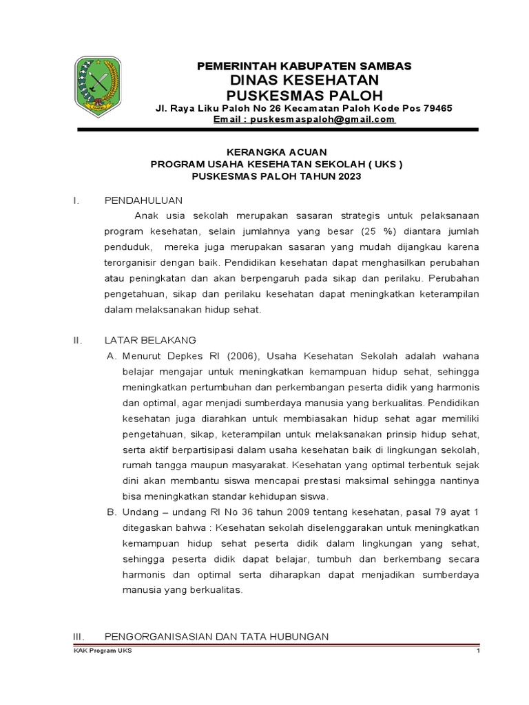 Kak Program Uks | PDF