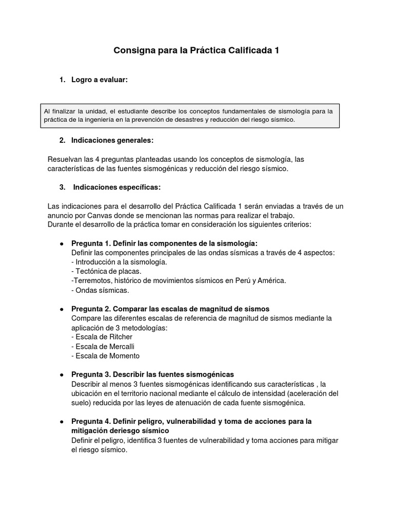 Consigna PC1 | PDF | Temblores | Geofísica