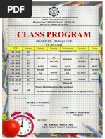 Grade 2 Class Program SY 2022-2023 | PDF | Learning | Behavior Modification