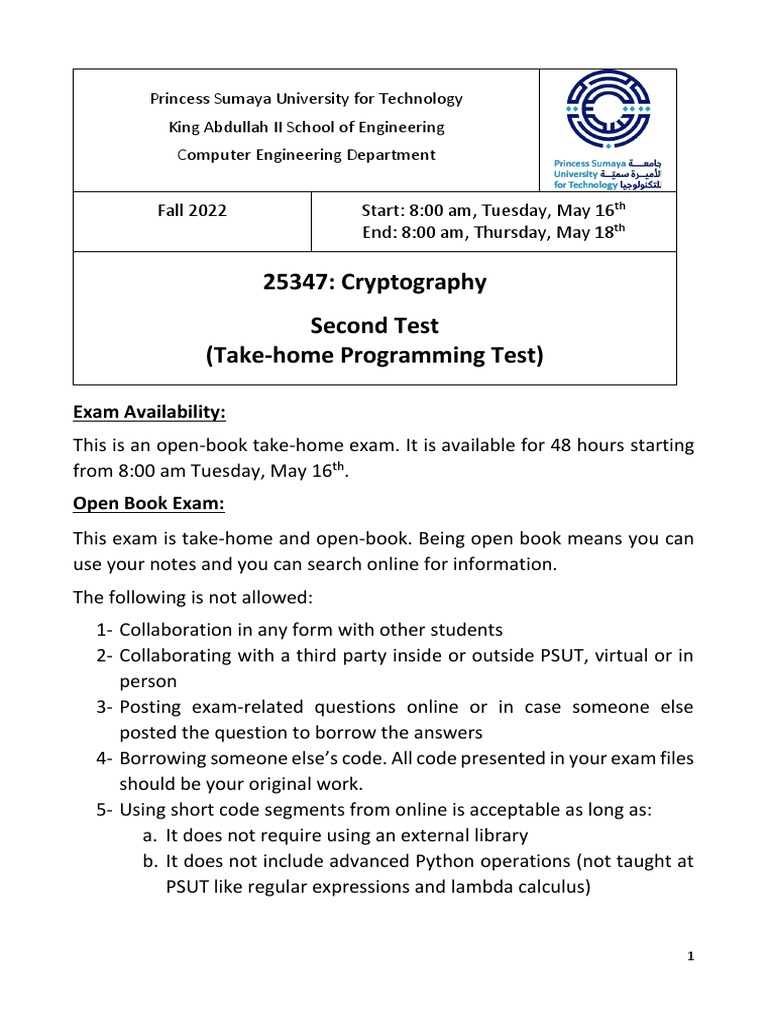 Cryptography Exam2 Winter2023 Pdf Cryptanalysis Encryption 