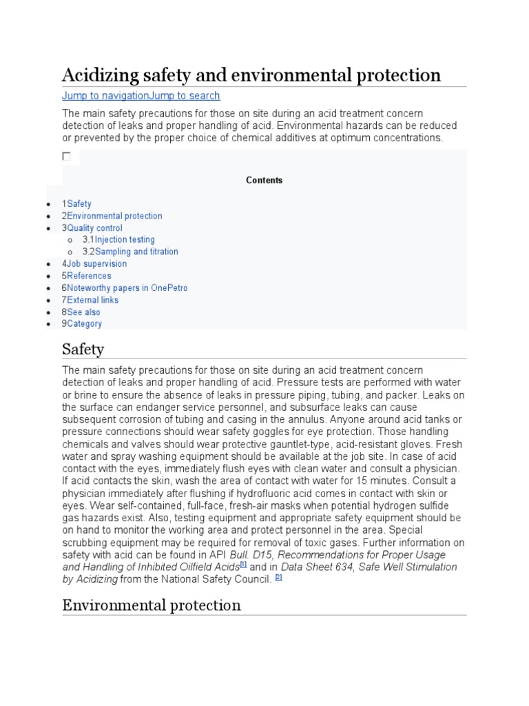 Acidizing Safety and Environmental Protection2 | PDF | Leak | Acid