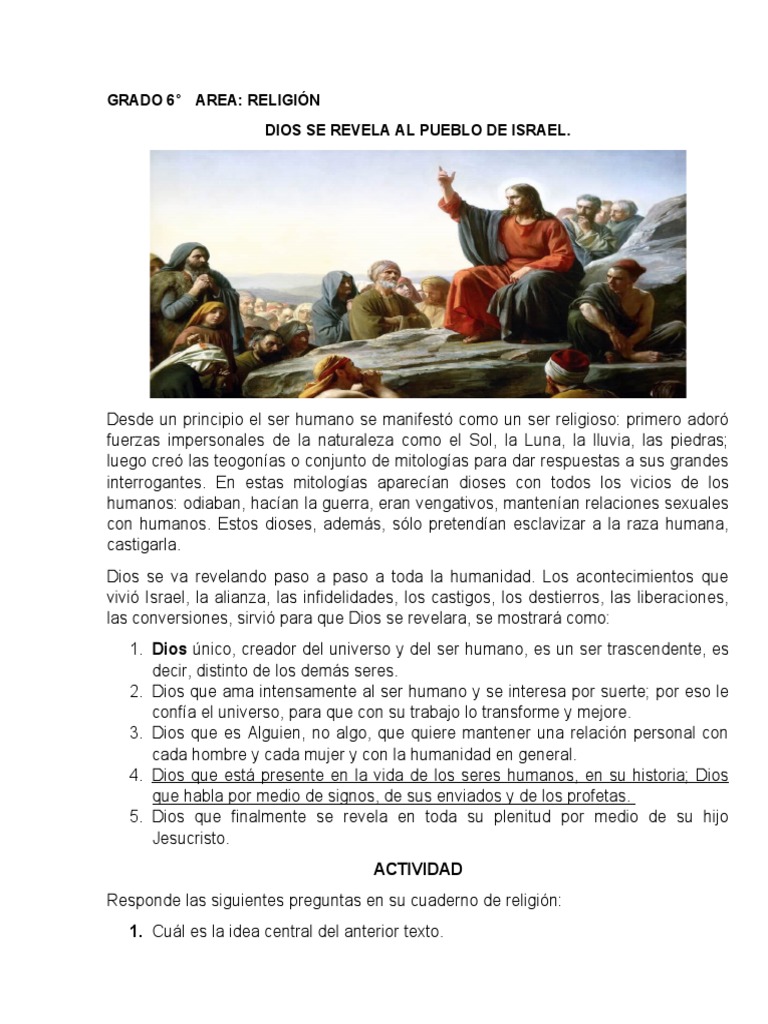 GRADO 6 - Revelación de DIOS A ISRAEL | PDF | Dios | Profeta