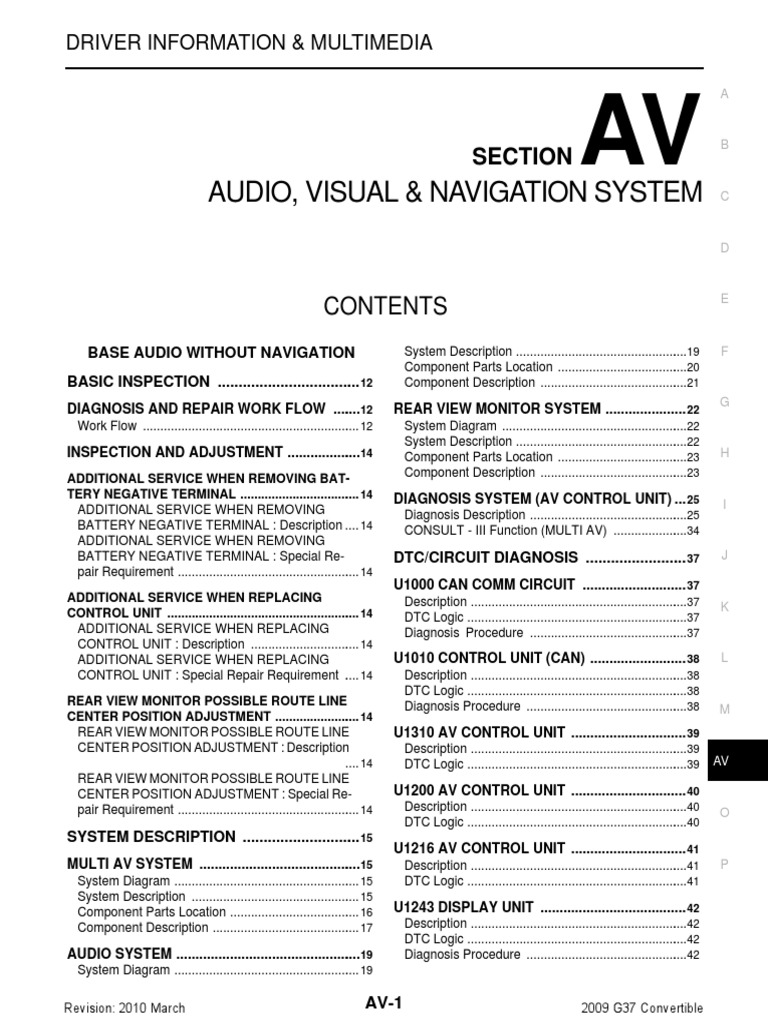Audio, Visual & Navigation System: Section | PDF | Airbag | Loudspeaker