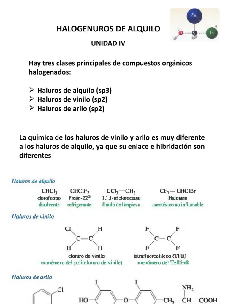 Haluros de Alquilo: Química y Reacciones | PDF | Compuestos químicos ...