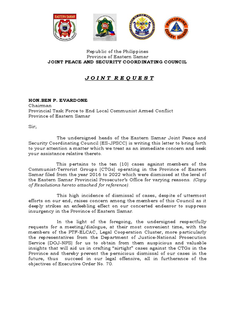 JPSCC Letter Request | PDF