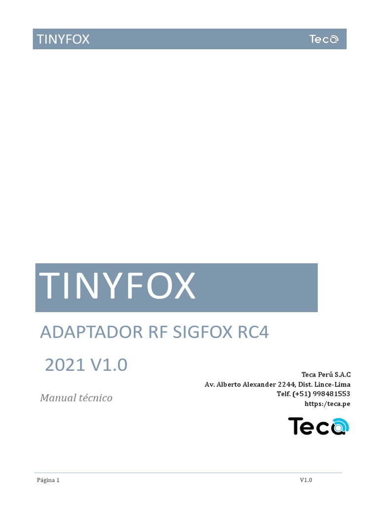 MANUAL TECNICO Tinyfox - SD | PDF | Arduino | Frecuencia