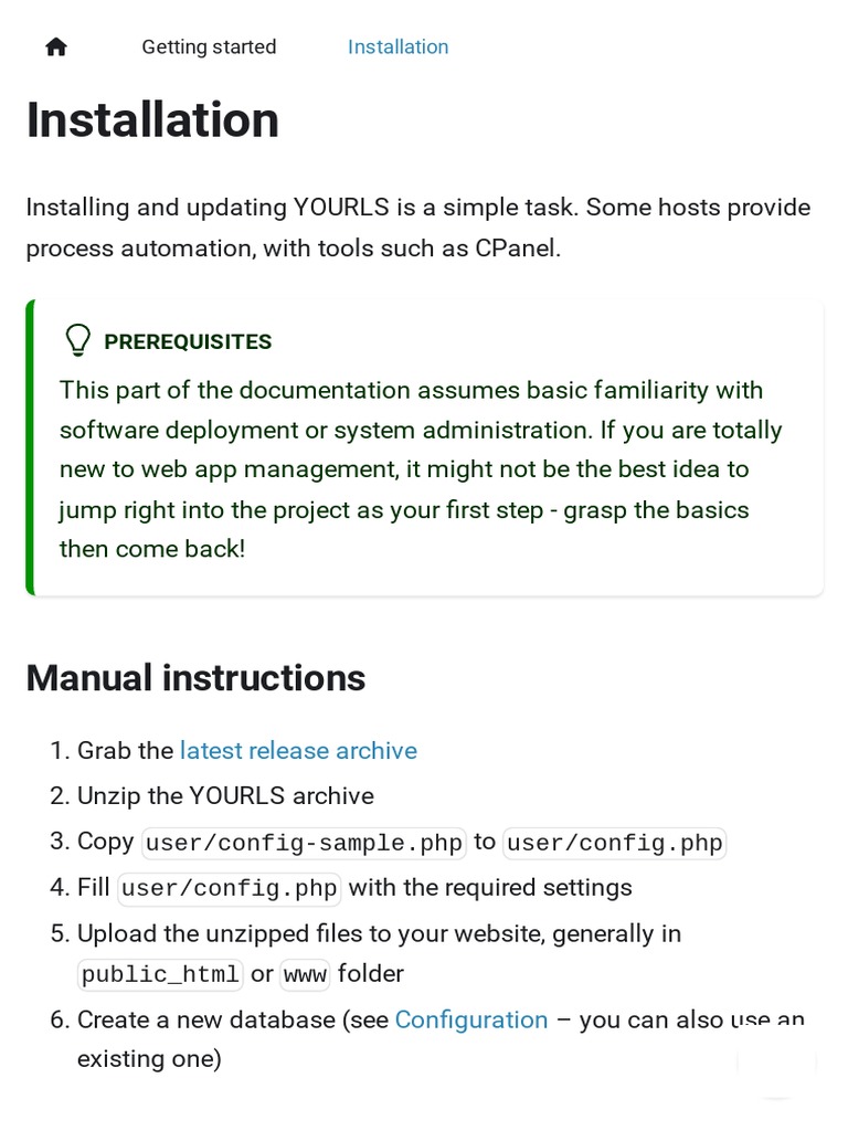 YOURLS Installation Guide | PDF | Computers