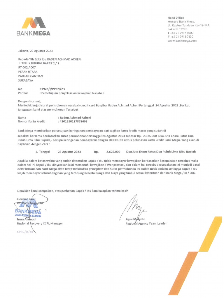 Persetujuan - Raden Achmad Acheri 2cc | PDF