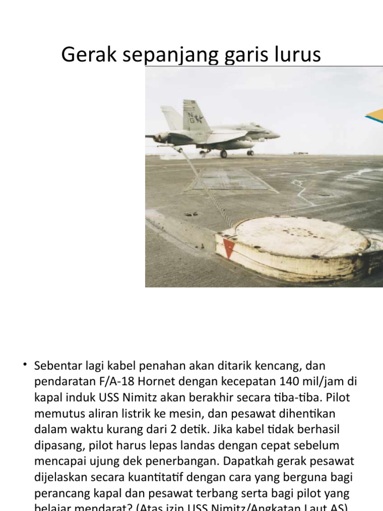 Kinematika Gerak Lurus Pesawat | PDF