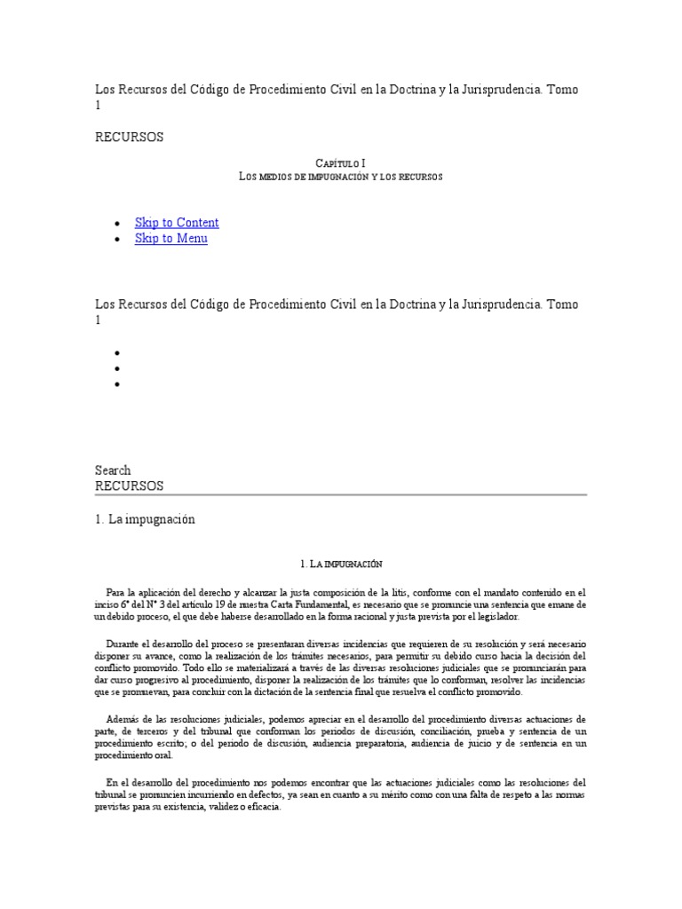 Los Recursos Del Código de Procedimiento Civil en La Doctrina y La ... Los Recursos Del Código de Procedimiento Civil en La Doctrina y La ...